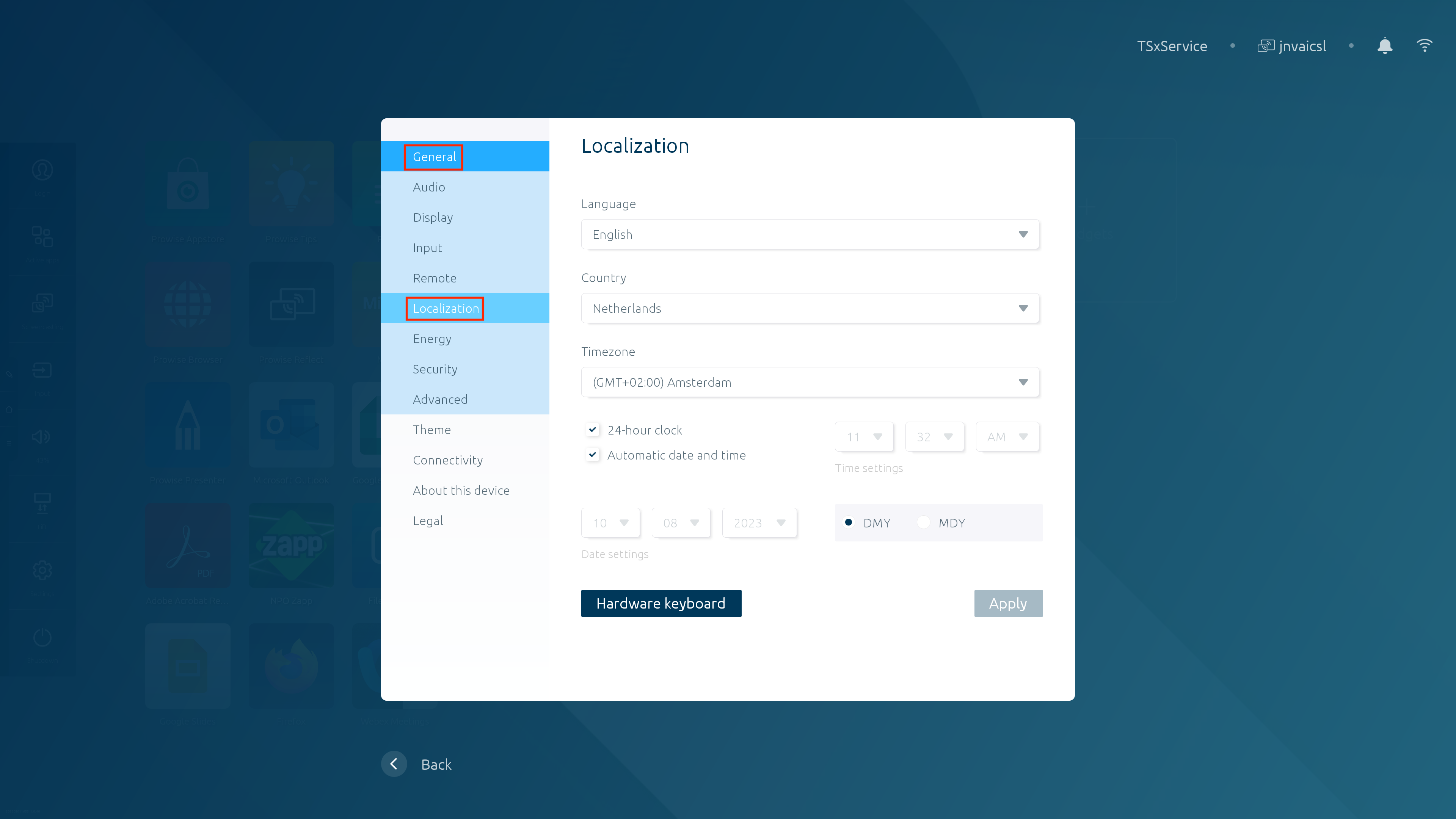 Adjust Date And Time In Central Prowise Customer Service
